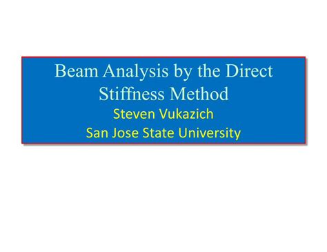 Pdf Beam Analysis By The Direct Stiffness Method · Consider An Inclined Beam Member With A