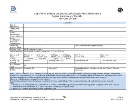 City Of Dallas Texas Leed V4 For Building Design And Construction