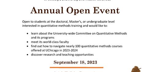 Committee On Quantitative Methods Open Event Calendar Of Events The