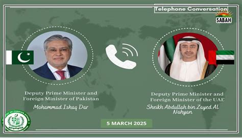 Ishaq Dar Sheikh Abdullah Bin Zayed Al Nahyan Reaffirm Their Commitment To Enhancing Bilateral