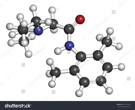Lidocaine Local Anesthetic Drug Molecule Known Stock Illustration