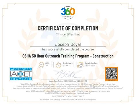 Joseph Joyal Jd On Linkedin I Have Completed My Osha 30 Safety