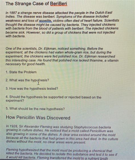 Solved The Strange Case Of Beriberi In 1887 A Strange Nerve