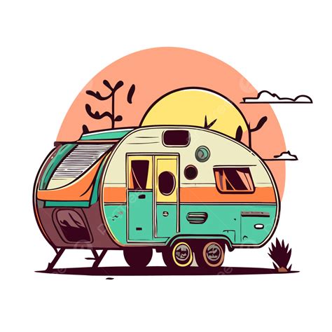 실루엣 캠핑카 벡터 스티커 클립 아트 레트로 여행 트레일러 일러스트 만화 상표 클립 아트 Png 일러스트 및 벡터 에 대한 무료 다운로드 Pngtree