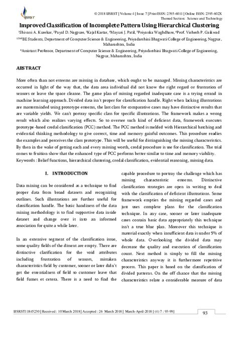 pdf improved classification of incomplete pattern using hierarchical