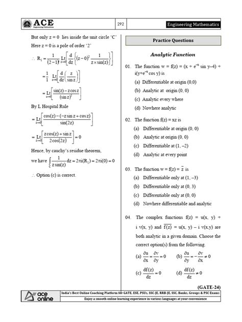 Complexquestions Conplex Algebra Pdf Analytic Function