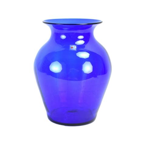 Cobalt Blue Blenko Glass Vase Etsy
