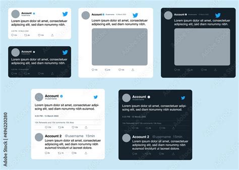 Twitter Tweet And Reply Vector Template Mock Up Vector De Stock Adobe