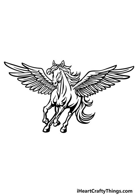 How To Draw A Pegasus Flying Step By Step