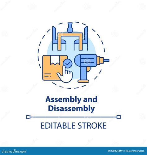 2d Simple Thin Linear Colorful Assembly And Disassembly Icon Stock Vector Illustration Of Flat