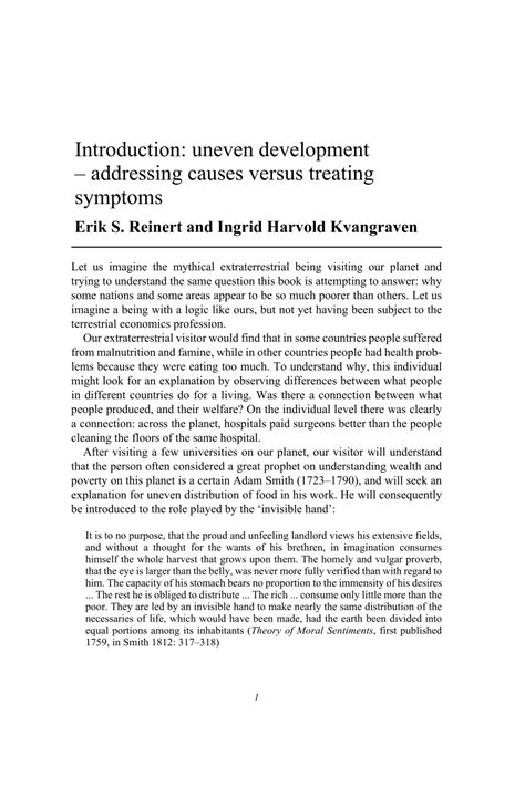 Pdf Introduction Uneven Development Addressing Causes Versus Treating Symptoms