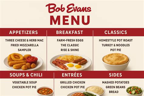 Bob Evans Menu With Prices Breakfast Lunch Dinner Updated 2026