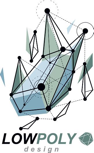 추상적인 벡터 3d 메쉬 다각형 개체입니다 통신 기술 현대 Icontype 0명에 대한 스톡 벡터 아트 및 기타 이미지 0명 3차원 형태 결정체 Istock