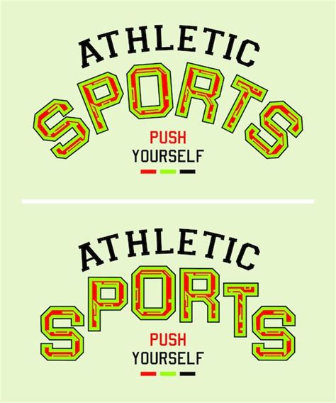 티셔츠를 위한 운동 스포츠 타이포그래피 디자인 프리미엄 벡터