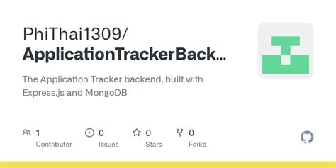 Github Phithai1309applicationtrackerbackend The Application Tracker Backend Built With