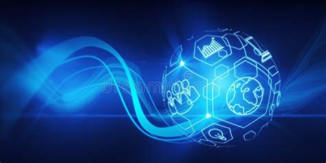 Abstract Spherical Algorithm On Dark Background With Blurred Lines Big Data Quantum Computer