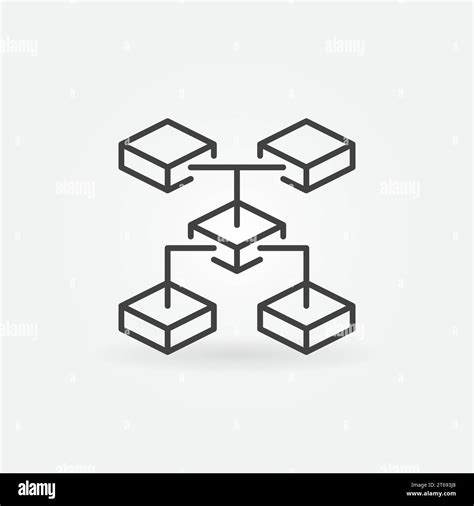 Blockchain And Fintech Vector Icon Or Logo Element In Thin Line Style