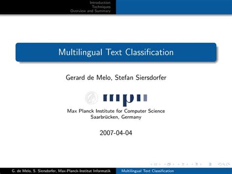 Multilingual Text Classification Using Ontologies Pdf