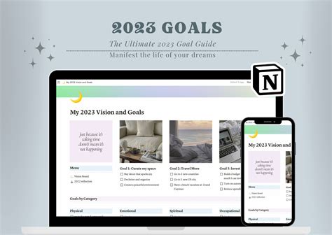 notion 2023 goal template notion dashboard all in one notion
