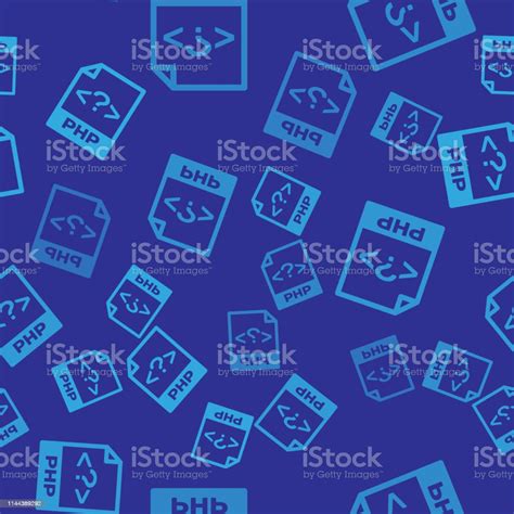 블루 Php 파일 문서 아이콘입니다 Php 버튼 아이콘 파란색 배경에 고립 된 완벽 한 패턴을 다운로드 합니다 Php 파일