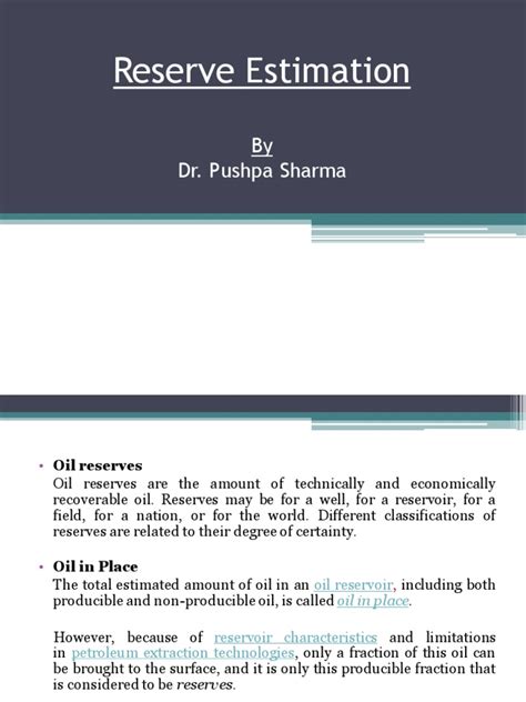 Lecture7 Reserve Estimation Pdf Oil Reserves Industries