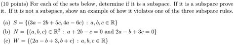 solved 10 points for each of the sets below determine if it is a