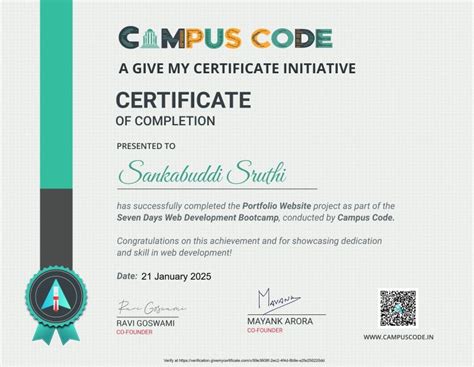 🎉 Successfully Completed The Seven Days Web Development Bootcamp By Campus Code Shruthi Pooja