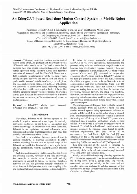 pdf an ethercat based real time motion control system in mobile robot