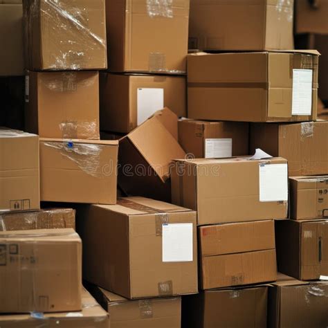 Stacked Cardboard Boxes In A Storage Area During Daylight Hours Stock Image Image Of Storage