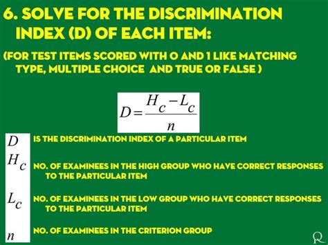 item analysis discrimination and difficulty index ppt