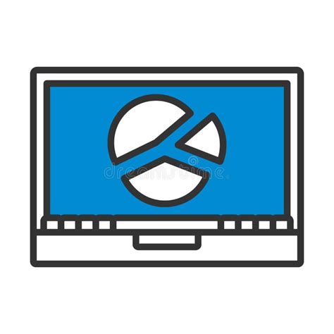 Laptop With Analytics Diagram Icon Stock Illustration Illustration Of Arrow Calculation