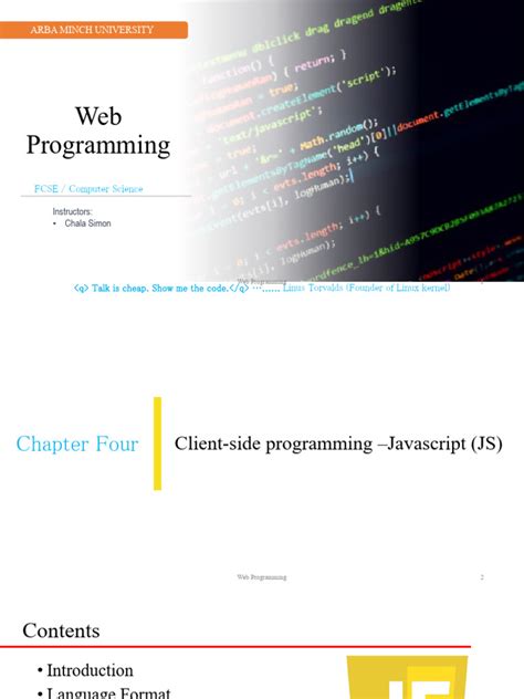 Chapter Fourweb Programming Pdf Document Object Model World