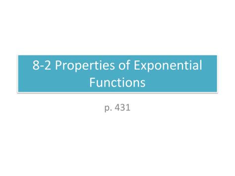 Exponential Functions Properties And Applications