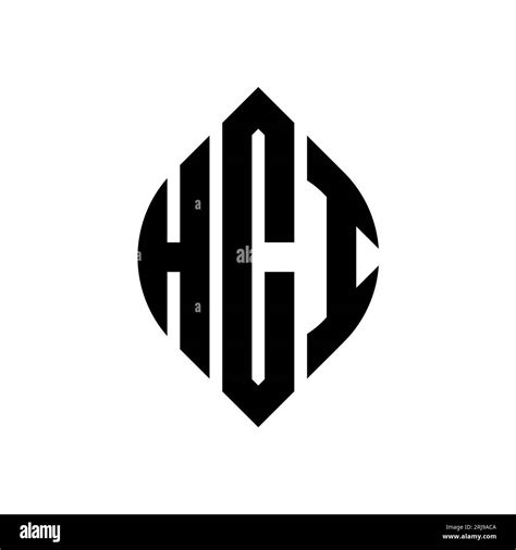 Hci Circle Letter Logo Design With Circle And Ellipse Shape Hci Ellipse Letters With