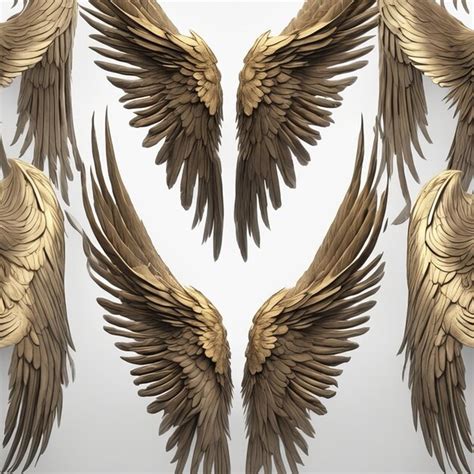 Premium Ai Image Realistic Angel Wings Set