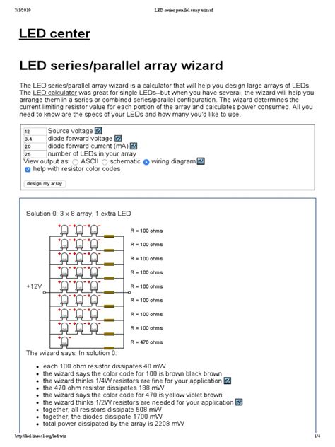 Led Series Parallel Array Wizardled 3mm Pdf Light Emitting Diode