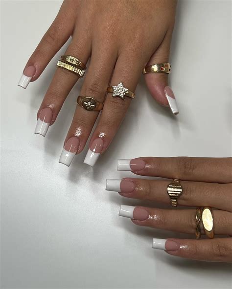 Thick 90s Frenchies In 2025 Swag Nails French Acrylic Nails Square