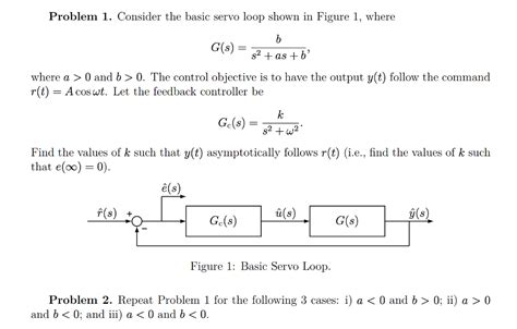 Solved Problem 1 Consider The Basic Servo Loop Shown In
