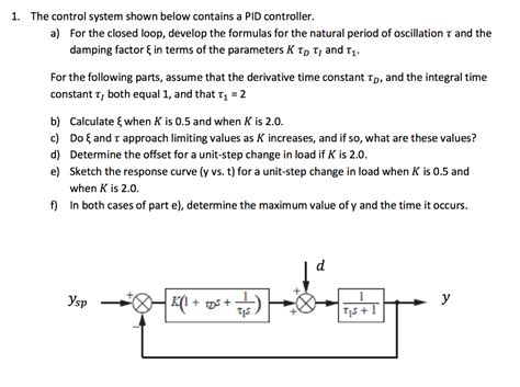 1 The Control System Shown Below Contains A Pid