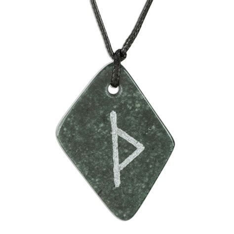 Unique Green Jade Rune Necklace From Guatemala Rune Thurisaz