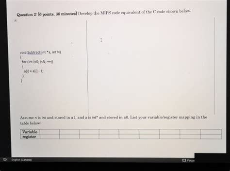 Solved Question Points Minutes Develop The MIPS Chegg Com