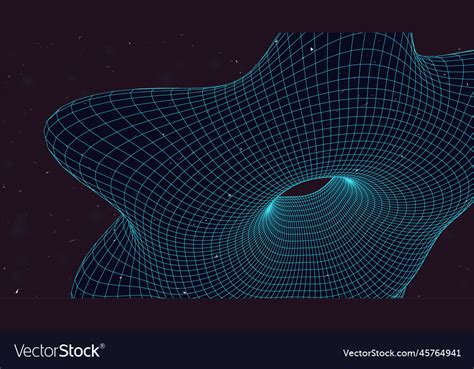 80s Retro Background Abstract 3d Wireframe Object Vector Image
