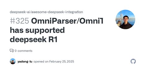 Omniparseromnitool Has Supported Deepseek R1 · Issue 325 · Deepseek