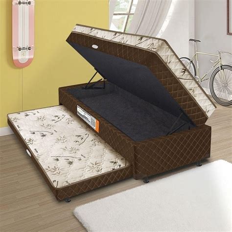 Cama Conjugada Solteiro Box Com Auxiliar Casas Bahia