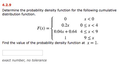 Solved Determine The Probability Density Function For The Chegg