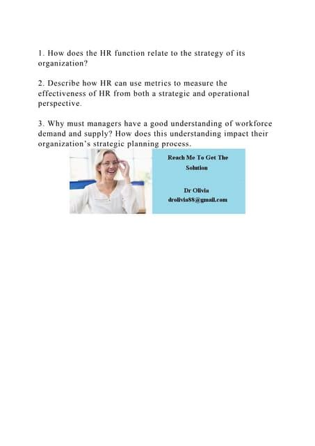 1 How Does The Hr Function Relate To The Strategy Of Its Organizati Docx