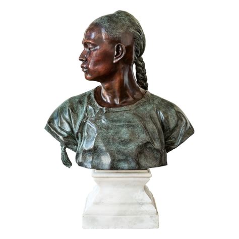 French School 20th Century Bust Of A Warrior With Manchu Queue Mutualart