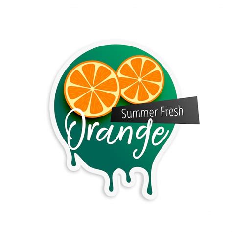 Premium Vector Orange Fruit Label For Summer Season