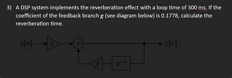 solved 3 ﻿a dsp system implements the reverberation effect