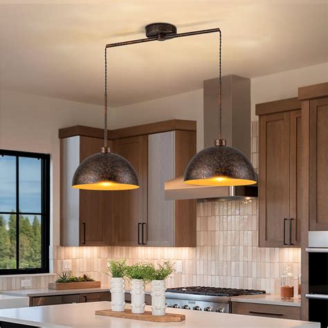Ymlii 2 Light Copper Pendant Lights Kitchen Island Farmhouse Dome